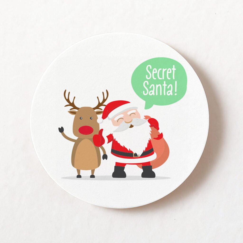 Secret Santa Gift Stickers – 24 Pack 40mm Round Paper Labels - stika.co