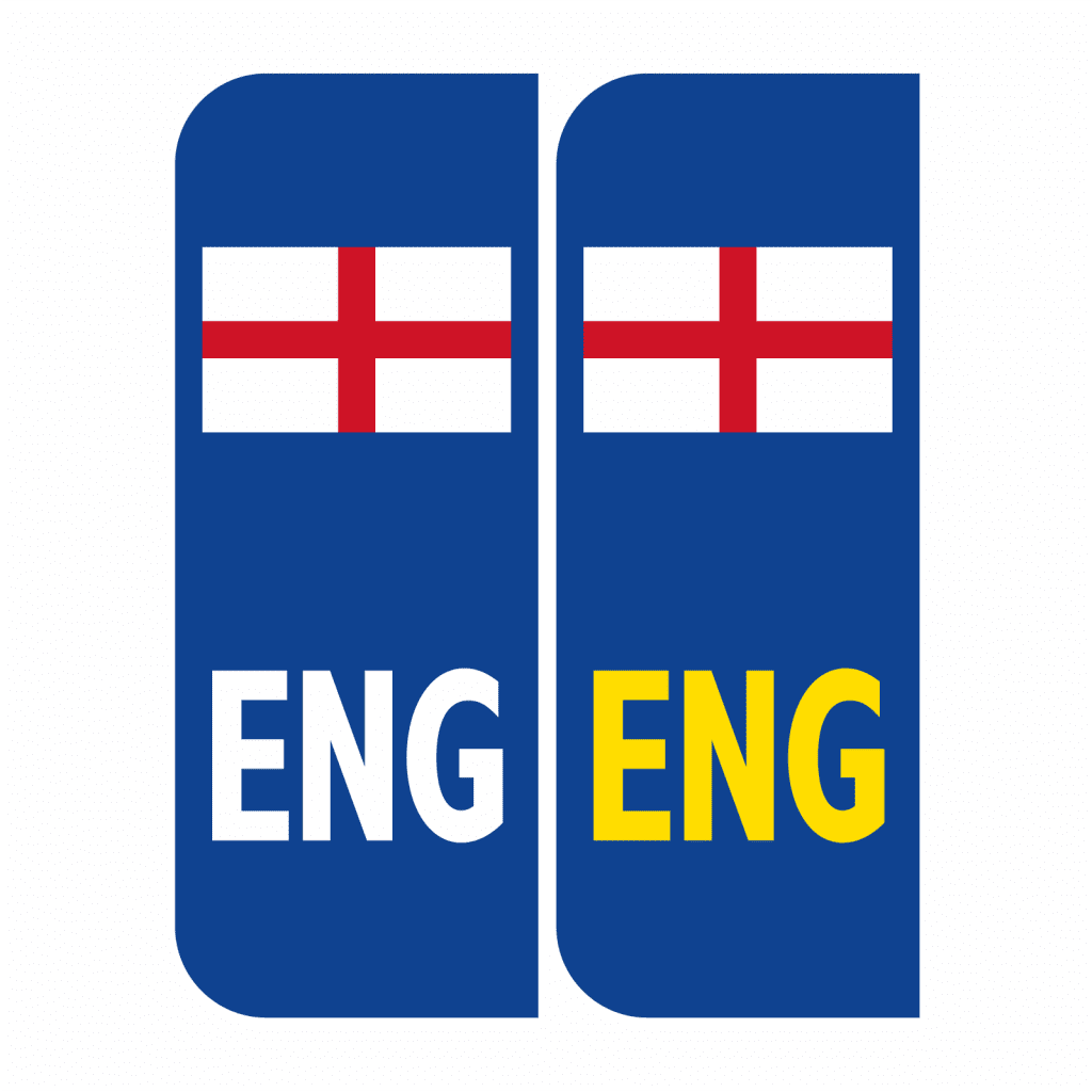 ENG Number plate with England flag, Self-adhesive Vinyl Sticker, post ...