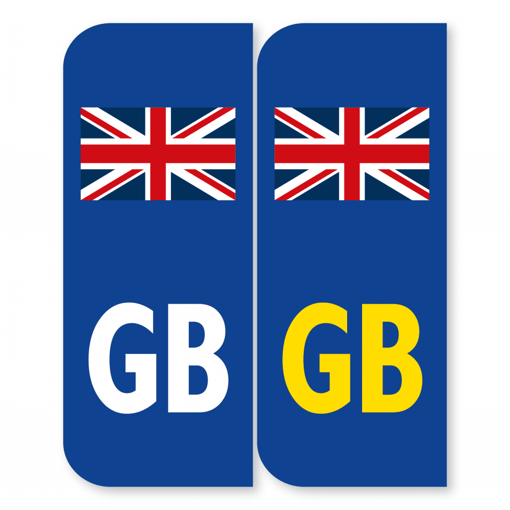 GB Number plate with united Kingdom flag, Self-adhesive Vinyl Sticker ...