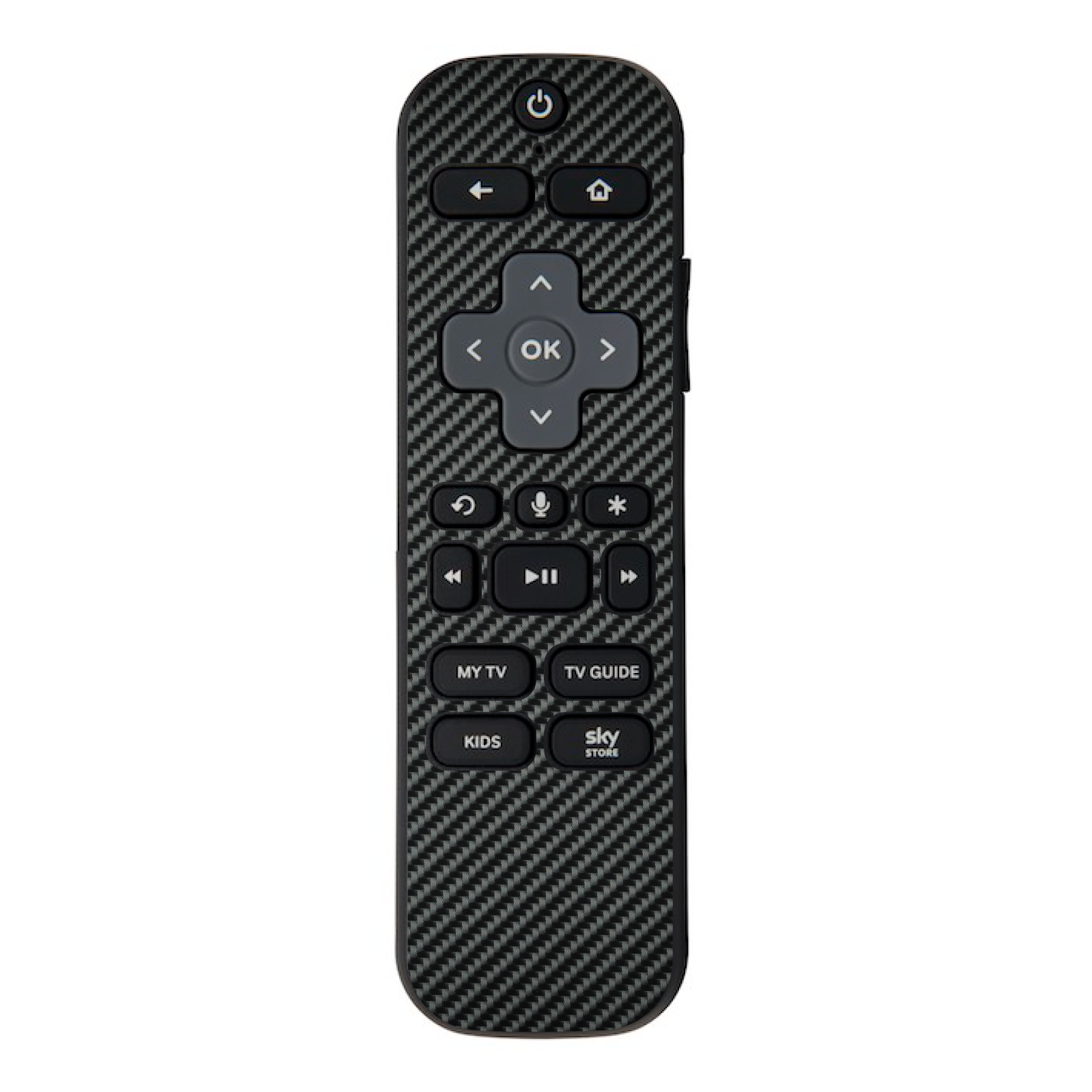 Black Carbon Fibre, Textured Vinyl sticker for NOW TV Smart Remote with ...