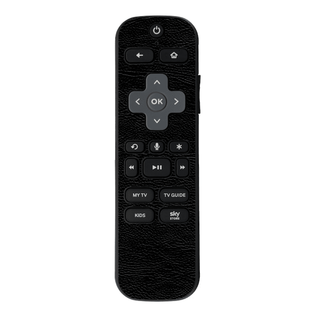 Black Leather, Textured Vinyl sticker for NOW TV Smart Remote with ...