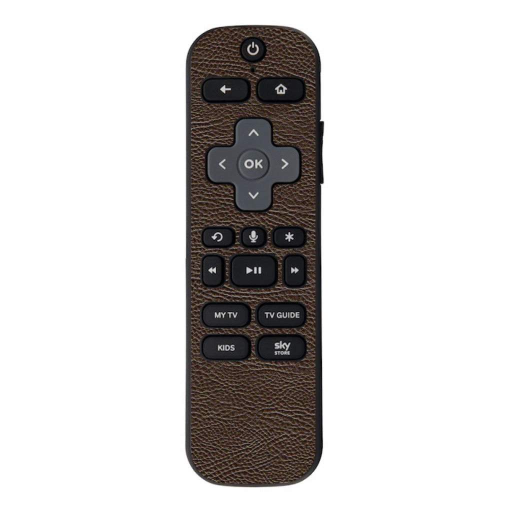 Brown Leather, Textured Vinyl sticker for NOW TV Smart Remote with ...