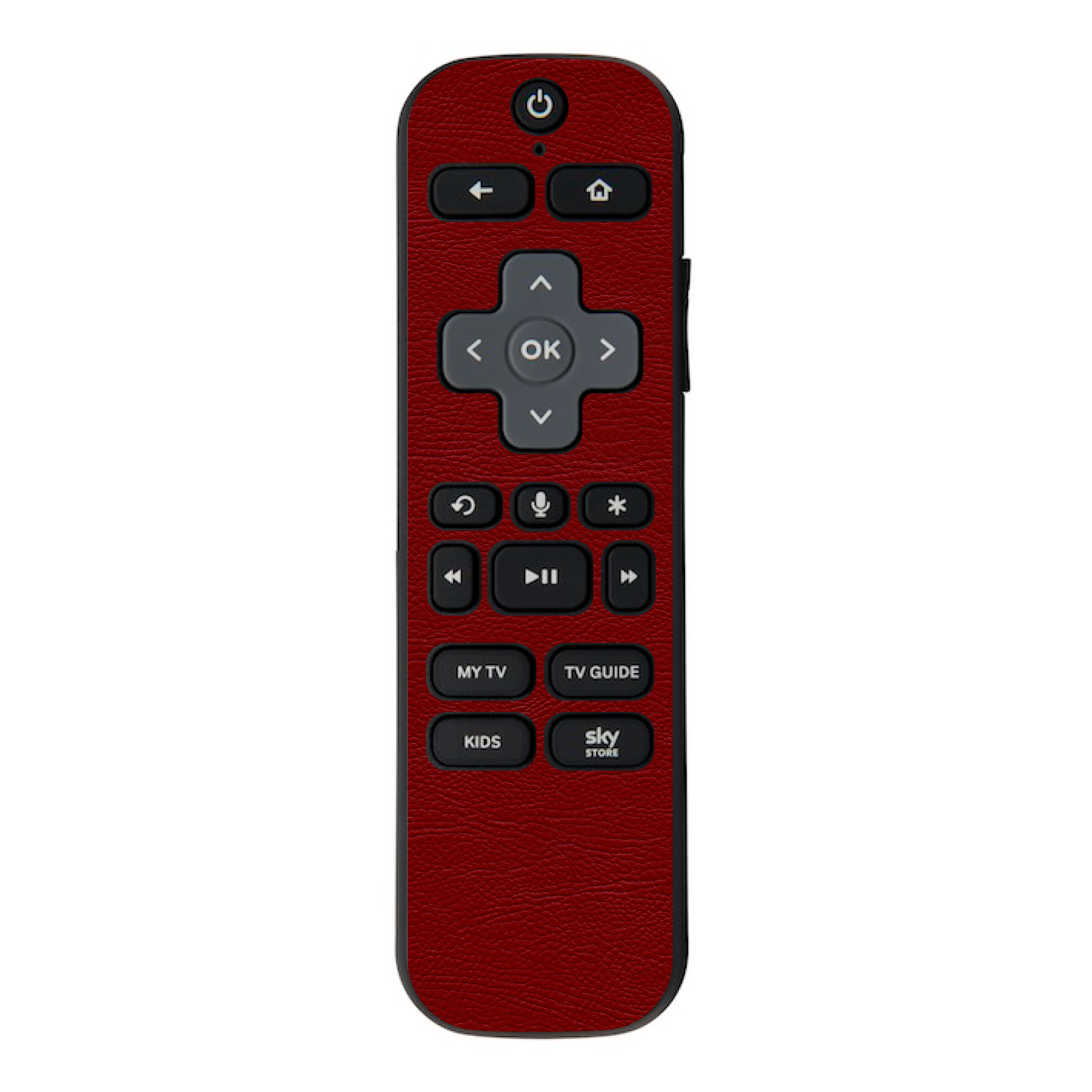 Burgundy Leather, Textured Vinyl sticker for NOW TV Smart Remote with ...