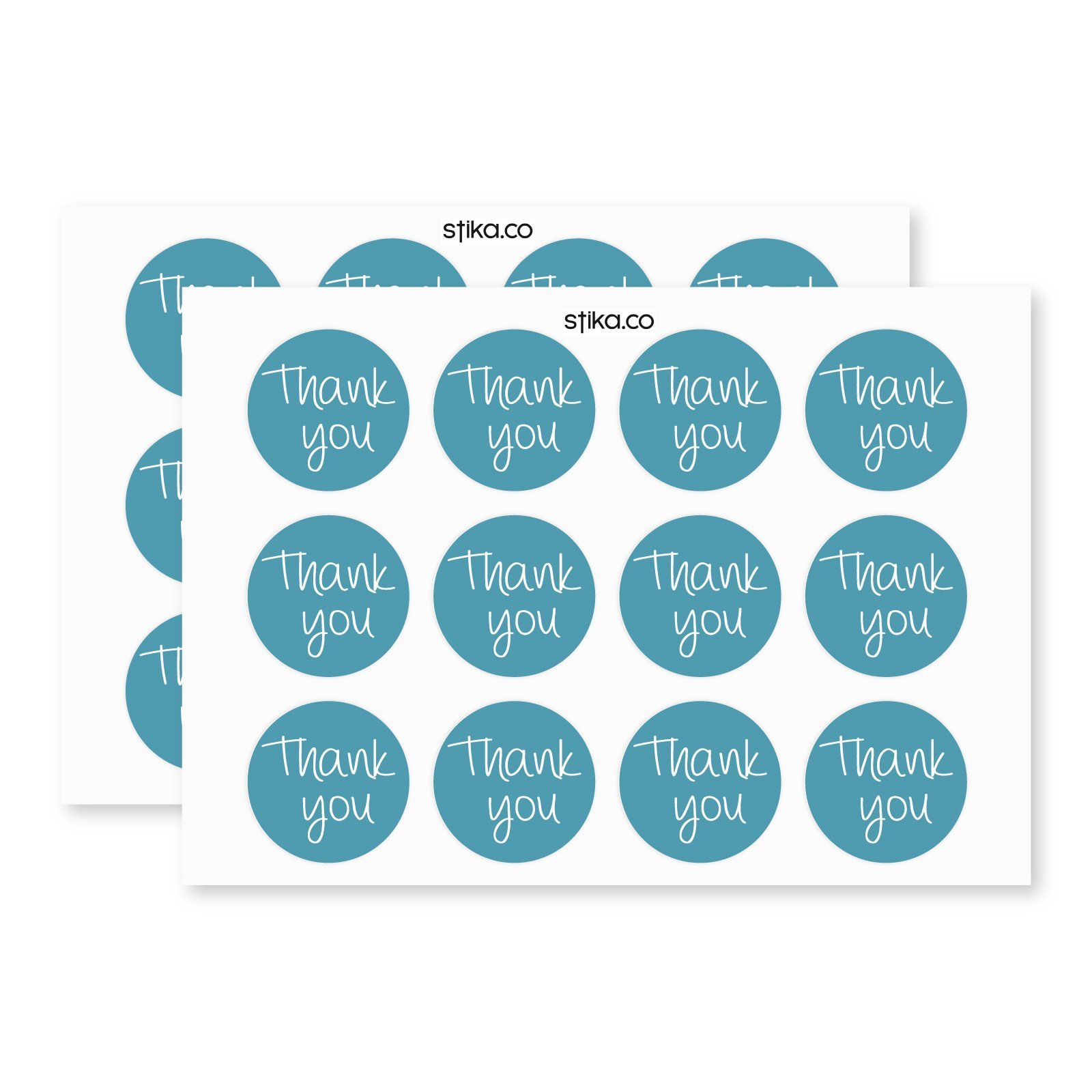 Teal Thank You Stickers – 24-Pack Round Adhesive Labels for Cards ...