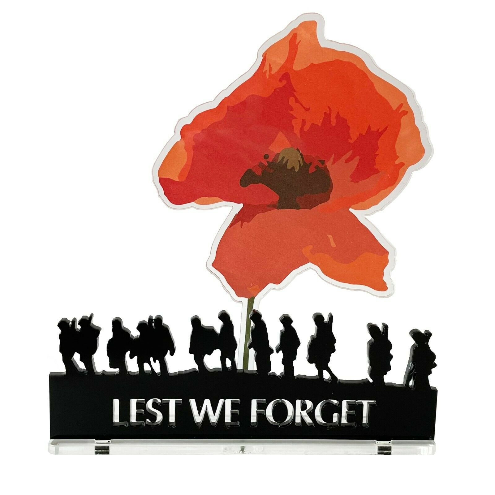 Lest we forget Poppy Acrylic Decor Remembrance Sunday, Laser Cut ...