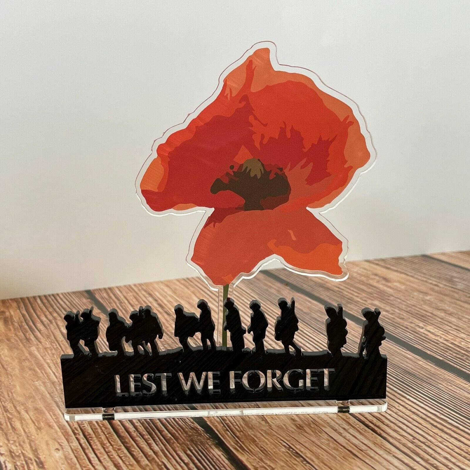 Lest we forget Poppy Acrylic Decor Remembrance Sunday, Laser Cut ...