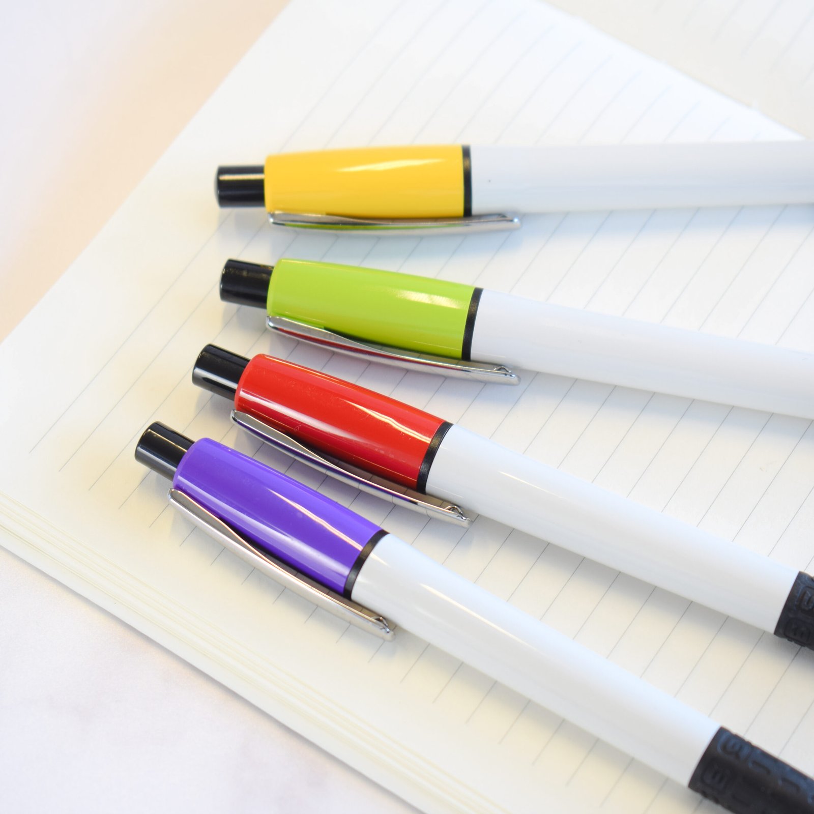 Personalised Plastic Barrel Pen with Rubber Grip