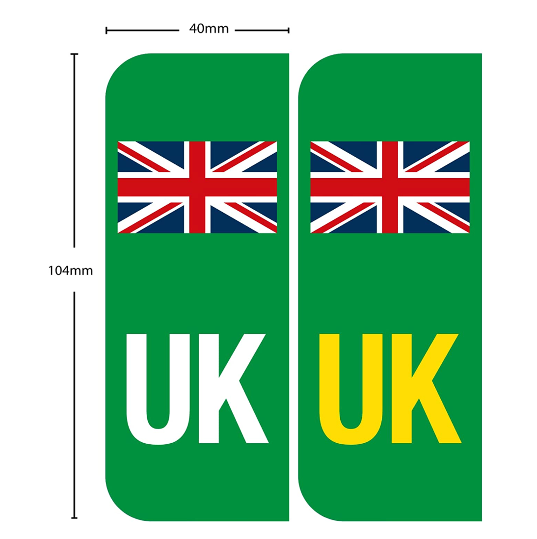 UK Green Electric Vehicles Number Plate stickers