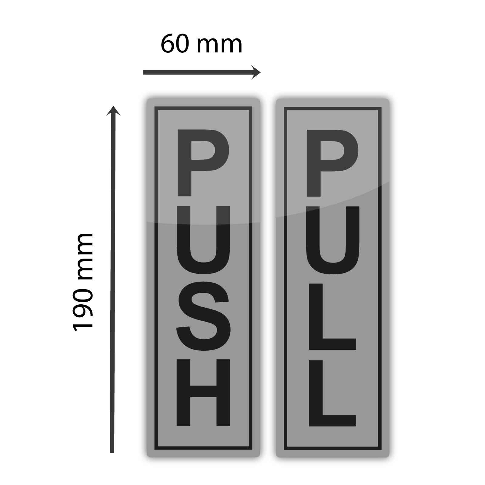 Silver Push Pull Door Stickers - Access Awareness Door Signs