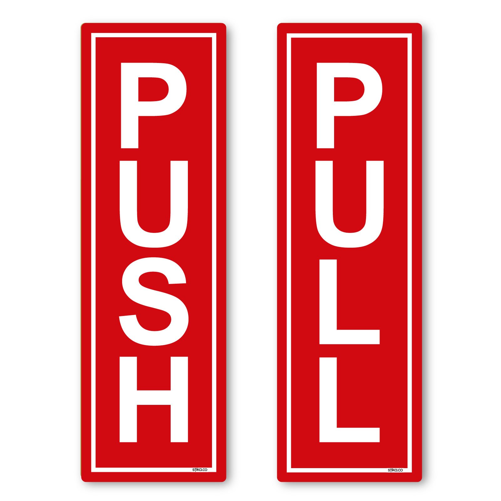 Red Push Pull Door Stickers - Access Awareness Door Signs