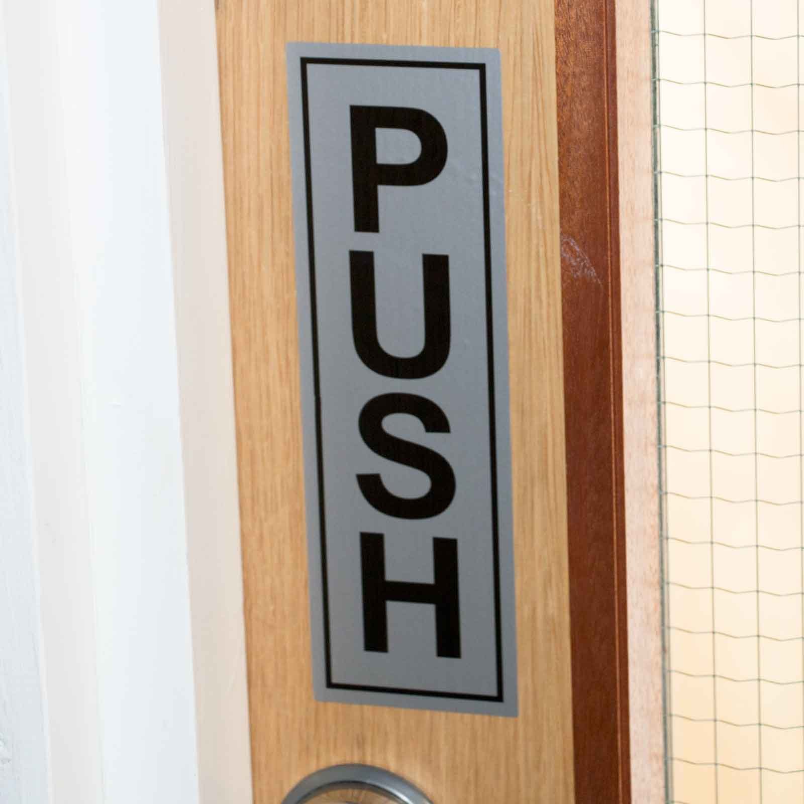 Silver Push Pull Door Stickers - Access Awareness Door Signs