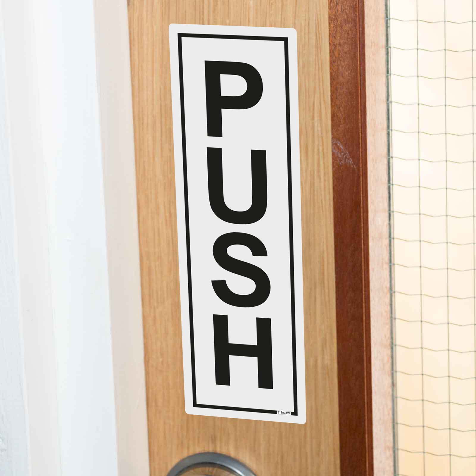 White Push Pull Door Stickers - Access Awareness Door Signs