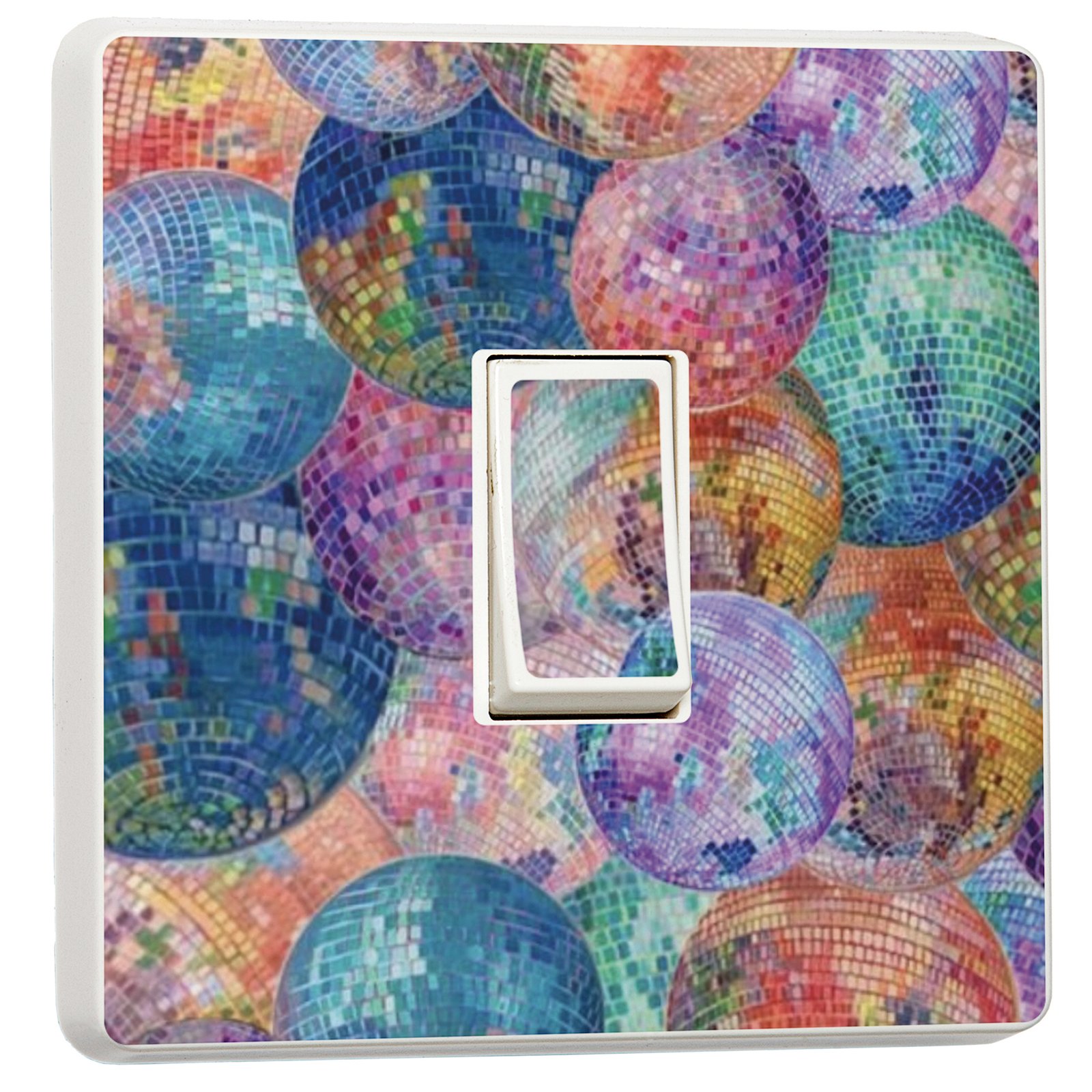 Pack of 2 Disco Ball, Fun Print Single Light Switch Sticker