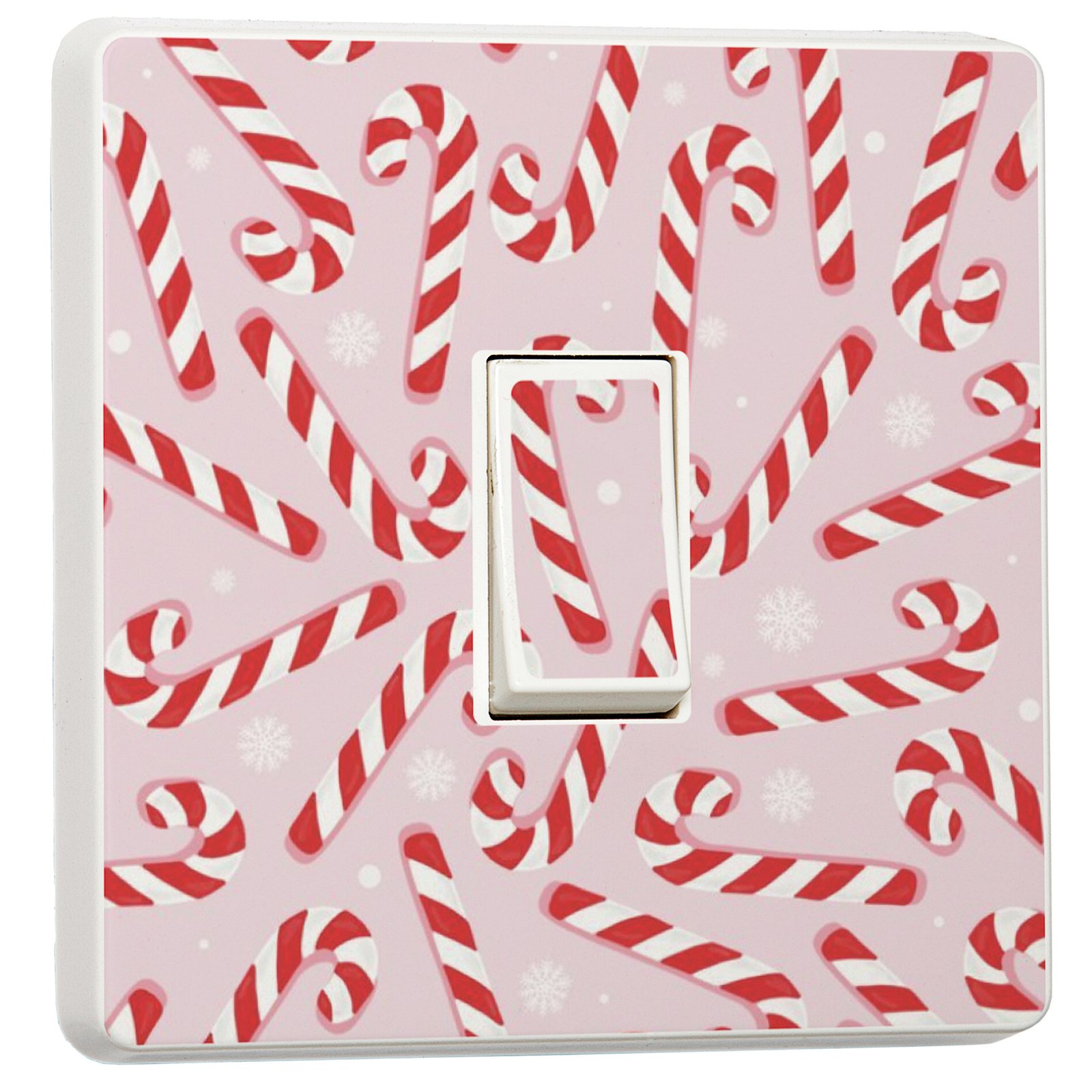 Single Light Switch Stickers - Candy Cane Design