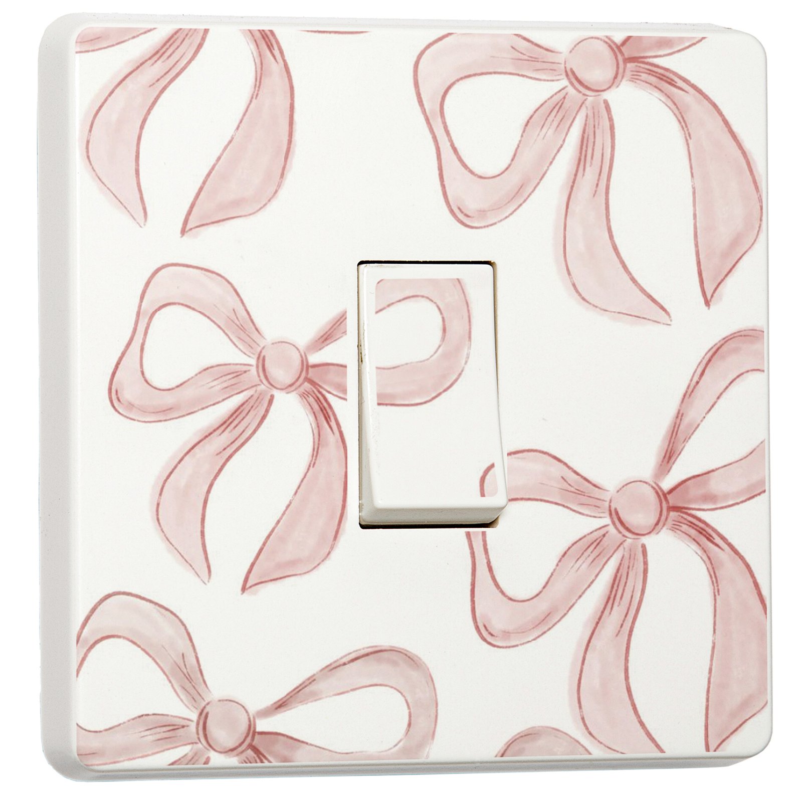 Pack of 2 Pink Bow for Single Light Switch Vinyl Sticker