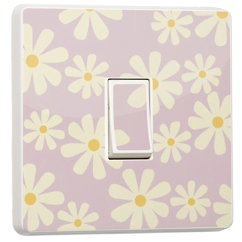 Purple Flower Light Switch Sticker