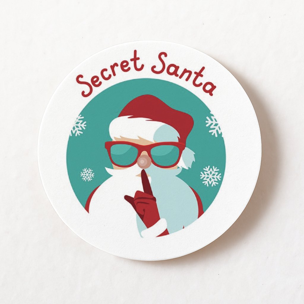 Secret Santa Stickers – Pack 24, 40mm Christmas Paper Labels for Cards ...